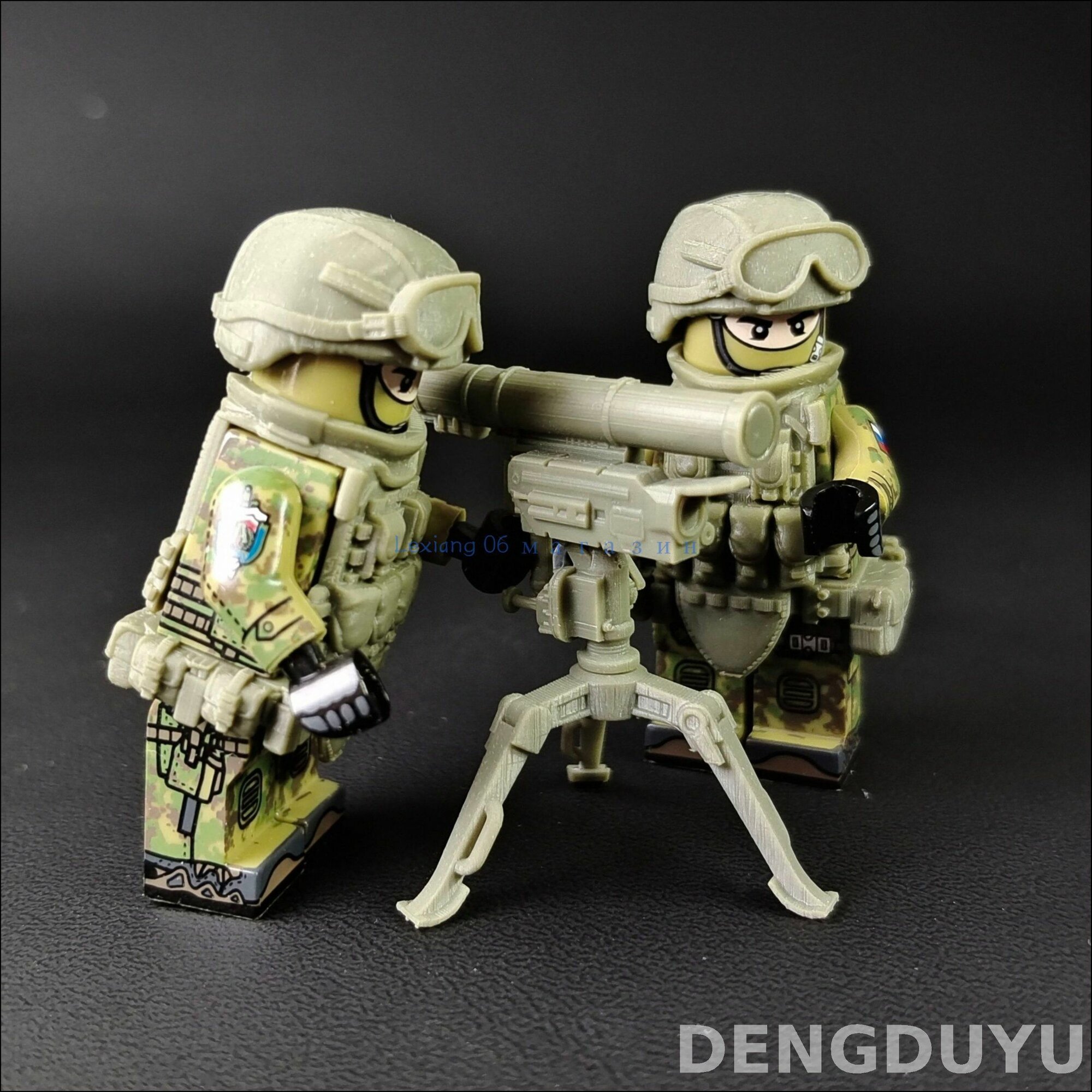 Набор минифигурки Русский противотанковый корпус,9M133 , AT14, совместим с легo конструкторами 3 шт (4.5см, пакет)/JIFENG009