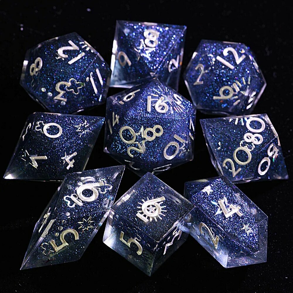 Набор из 9 полиэдрических смоляных костей DnD: Глубокий Космос Вселенной Dice Set Dungeons & Dragons RPG