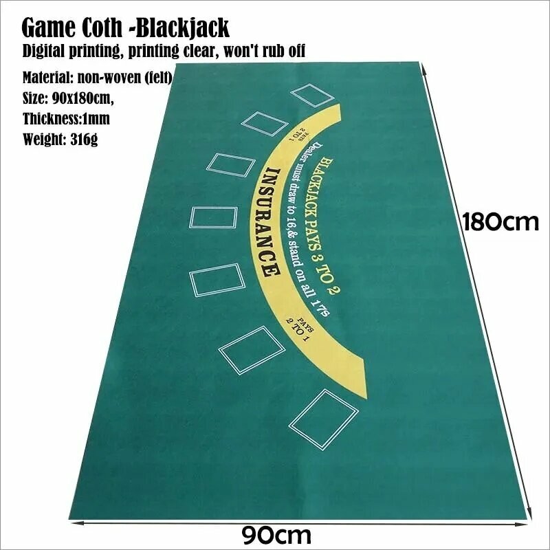 Blackjack,180x90cm, Скатерть Для Настольных Игр Без Текстиля