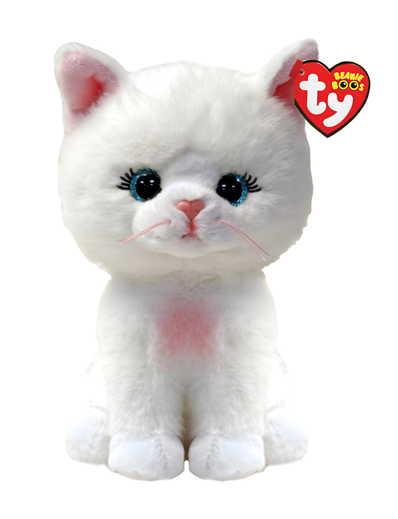 TY Детская мягкая игрушка Амелия Белая Кошечка, 15 см