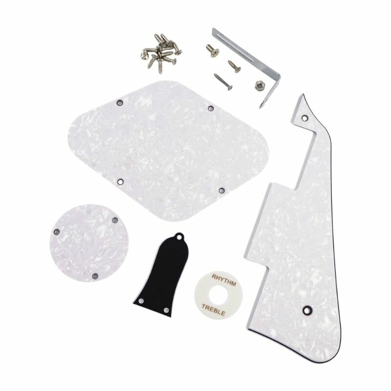 (1 комплект) Комплект защитной панели (pickguard) для гитары LP - белый перламутр