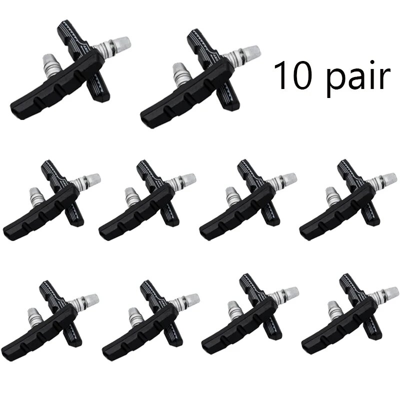 IIIPRO Велосипедные тормозные колодки резиновые бесшумные 75г Черный, 10 Pair