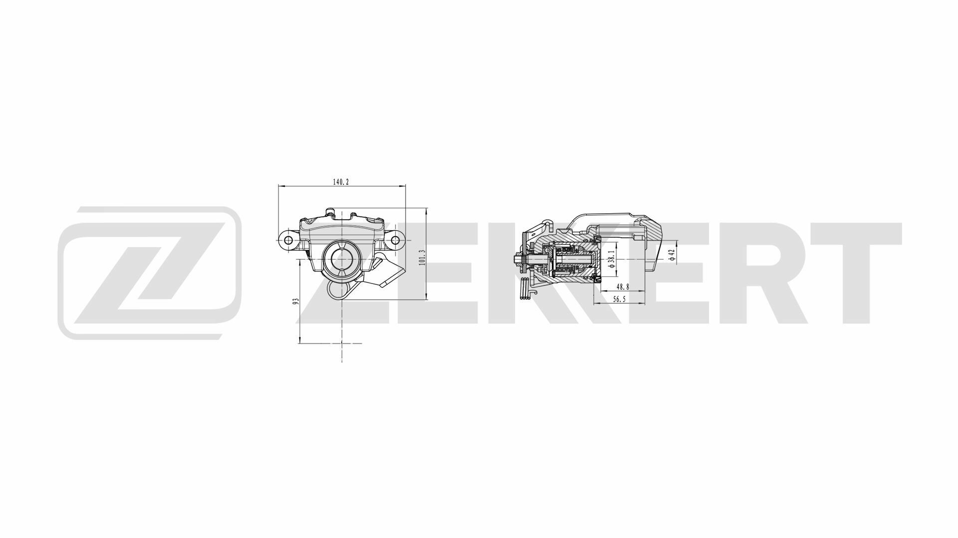 Тормозной суппорт задний левый для VW Polo III 96-, Passat III, IV 88-, Golf III, IV 92-, Ford Galaxy 95-, Seat Ibiza II 93-, Cordoba 94-