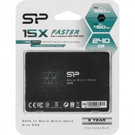 Накопитель SSD Silicon Power Slim S55 240Gb (SP240GBSS3S55S25)