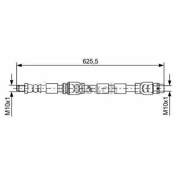 Шланг тормозной BOSCH 1987481589 передний 600 мм, BMW X5 E70 07-, X6 E71, E72 08-