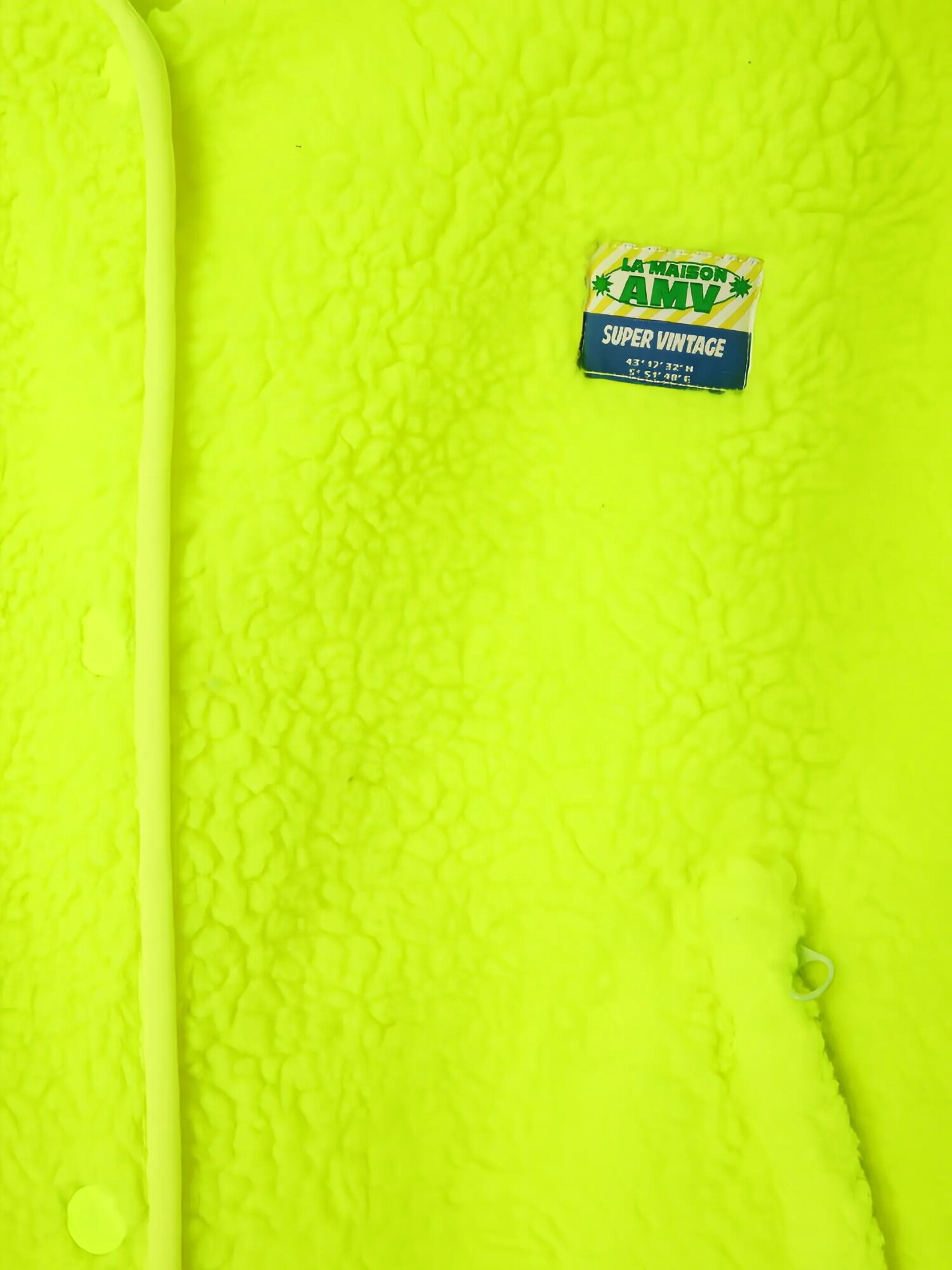 Куртка American Vintage Fleece-texture logo-patch jacket, размер XS-S, светло-желтый — фото 1