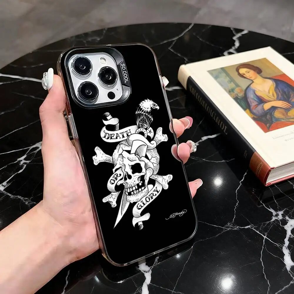 Классический противоударный матовый чехол Ed Brands Hardy для Черный, CYB-382CY264115A04, iPhone 13