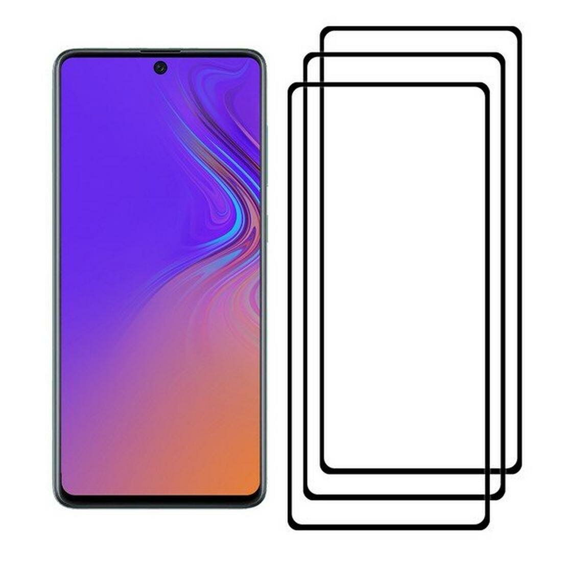 Комплект из 3х стекол Full Glue Premium Krutoff для Samsung Galaxy A91/S10 Lite черное
