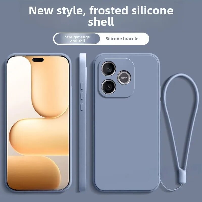 Чехол Honor X8a силиконовый серый с ремешком