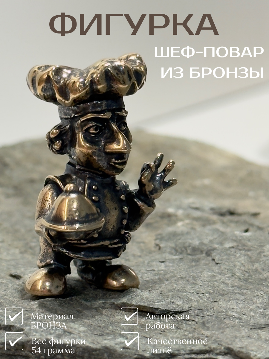 Шеф-повар Фигурка из бронзы от Рязанской литейной мастерской