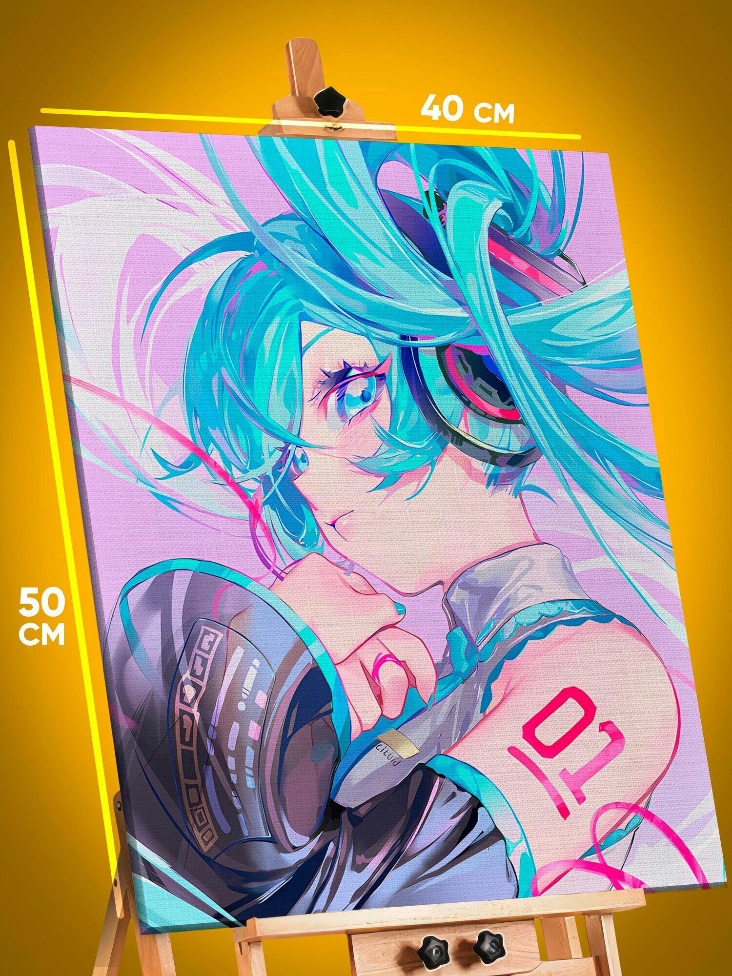 Картина на стену Vocaloid Мику Хатсуне 40x50