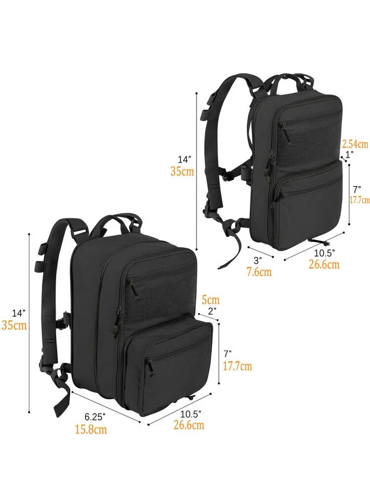 Krydex Gear Рюкзак D3 Flatpack Расширяемый тактический для штурмовиков с гидратацией MOLLE, нейлон, 36x36x16 см — фото 1