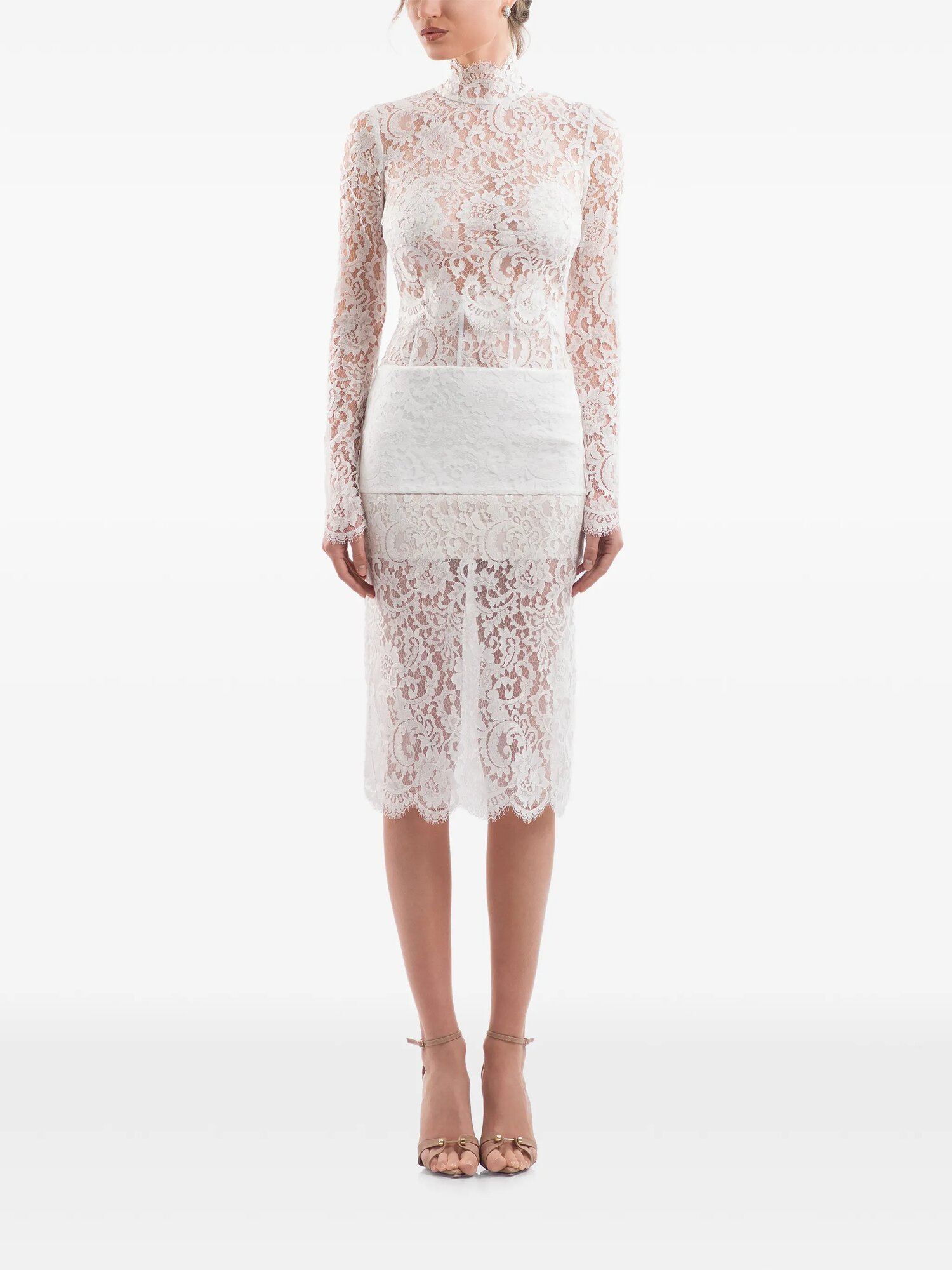 Блуза Lace-panelled lace-up blouse