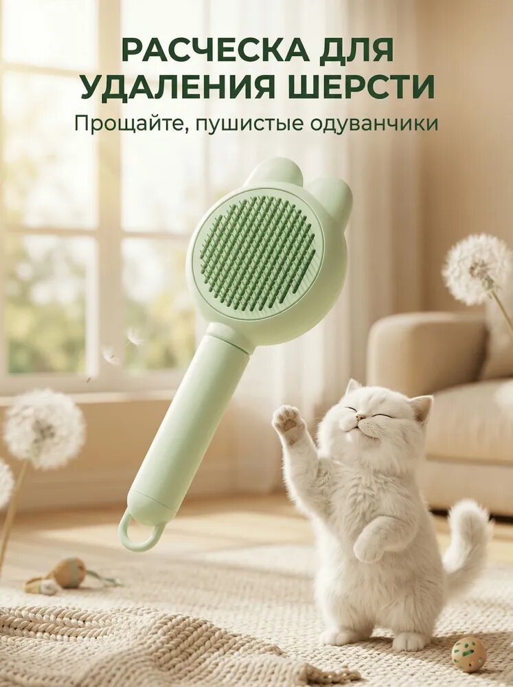 Пуходерка Для Кошек И Собак, Эффективная Расческа Для Удаления Подшерстка И Линьки, Массажная Щетка Для Груминга