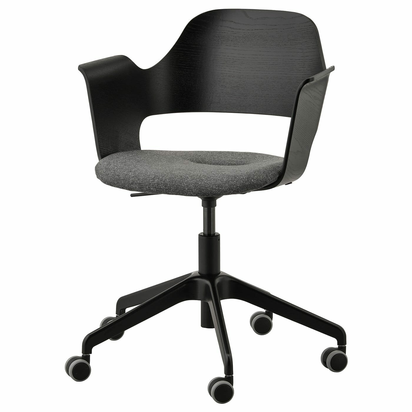 Конференц-кресло IKEA FJ LLBERGET, тёмно-серый, с колесиками 203.964.20