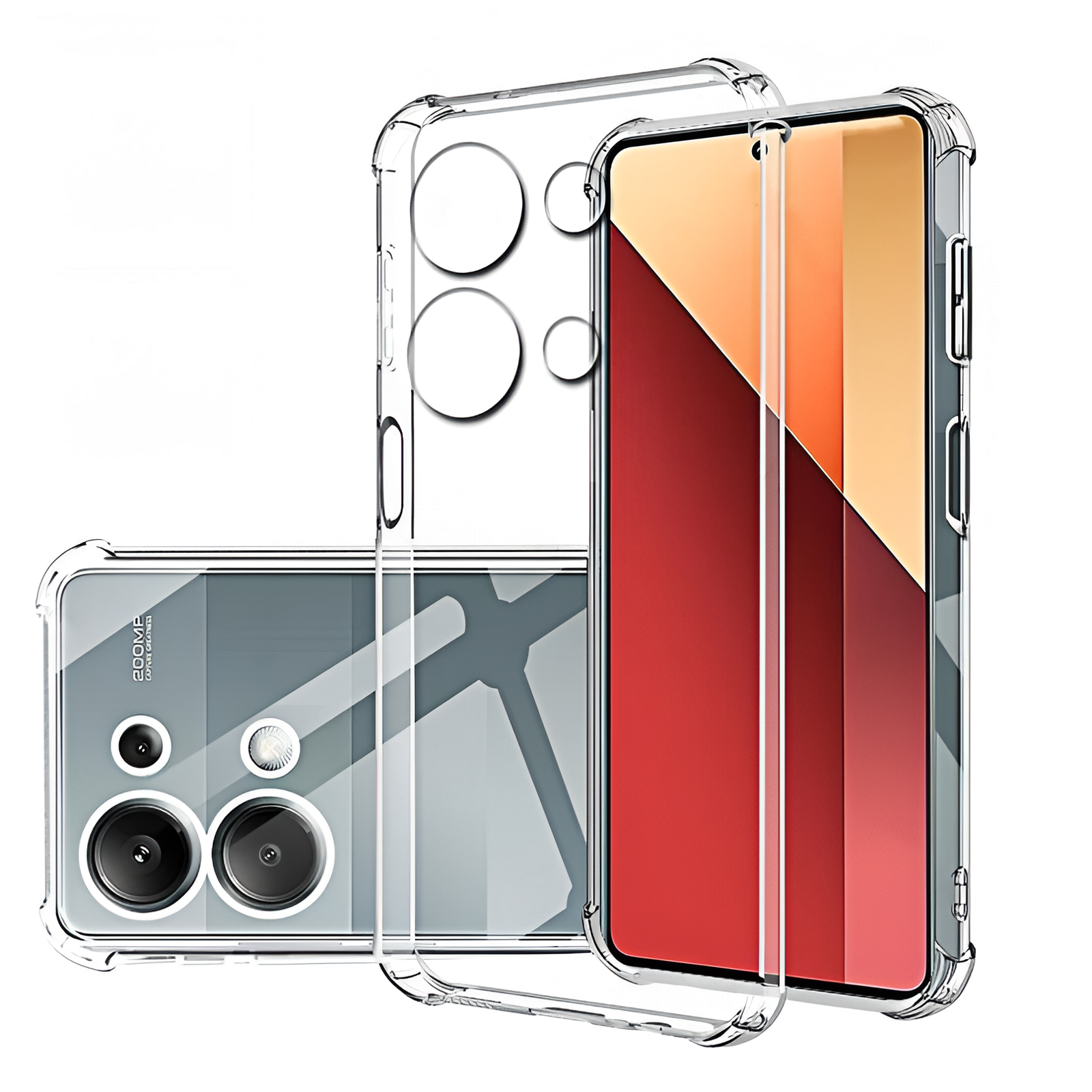 Чехол для Xiaomi Redmi Note 13 Pro 4G/Poco M6 Pro 4G с усиленными углами, с защитой камеры, силиконовый, прозрачный