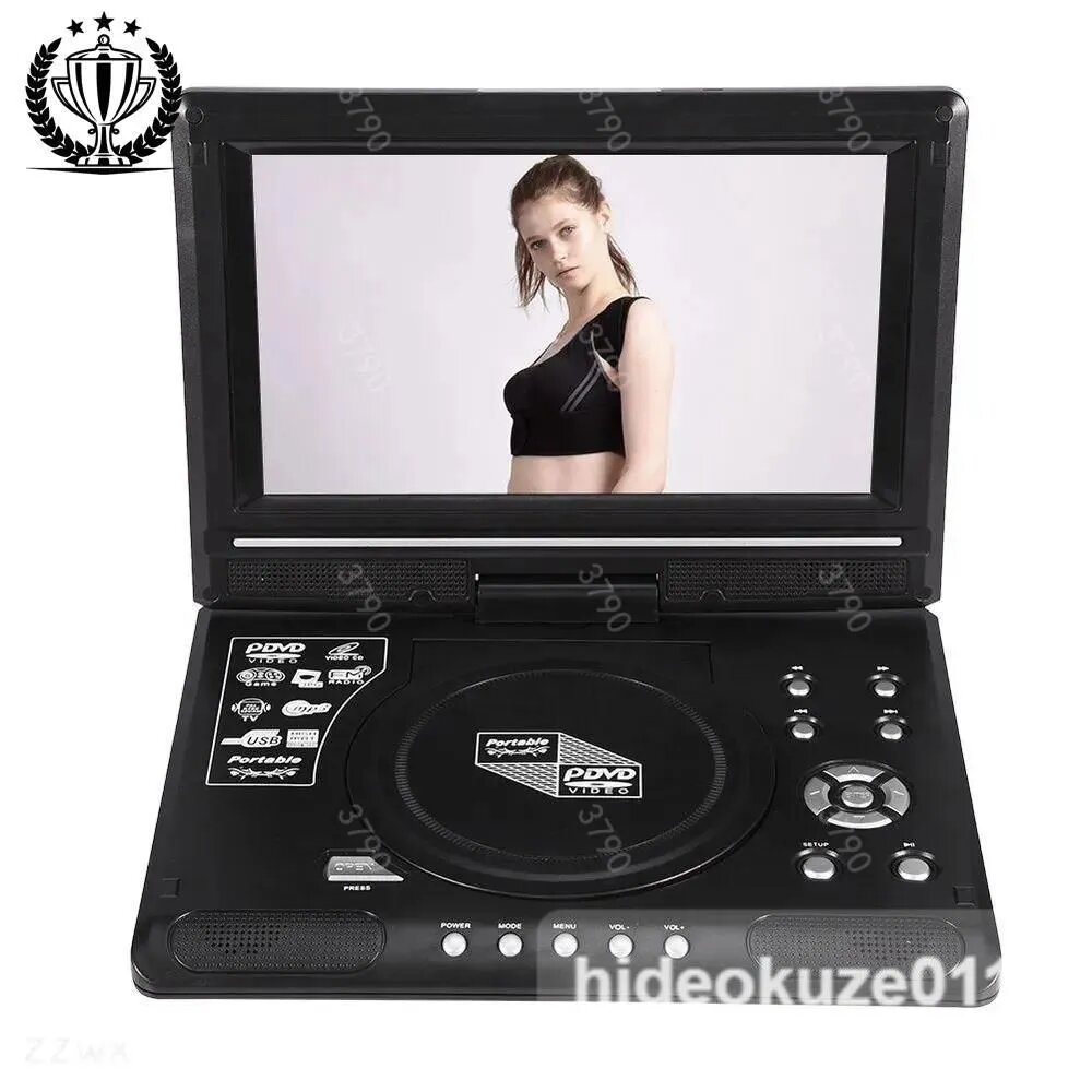 Портативный DVD-проигрыватель с экраном 7,8 дюймов, поддержкой SD-карты и USB, встроенная батарея