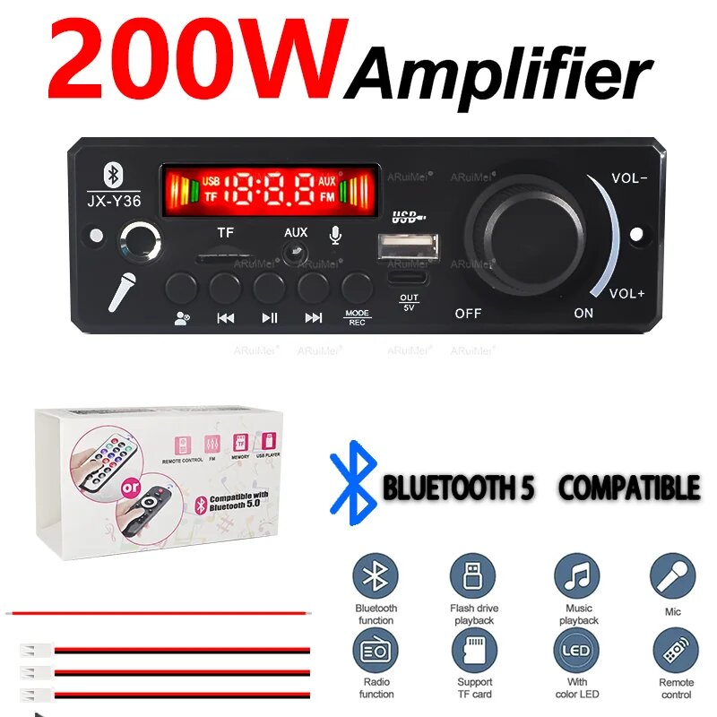 ARuiMei Bluetooth 5 MP3 плеер 200W