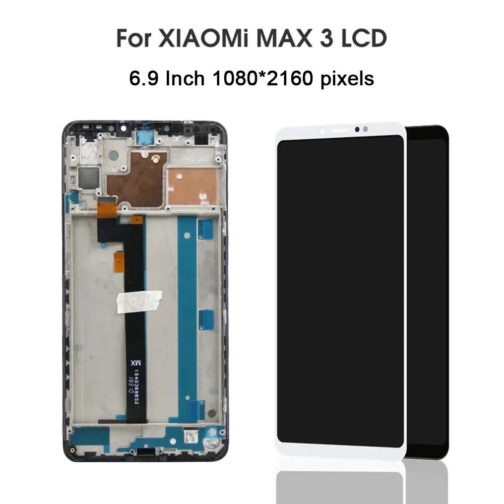 6,9-дюймовый IPS LCD-дисплей для Xiaomi Mi Max 3, M1804E4A, ЖК-дисплей с рамкой, сенсорный экран, черный.
