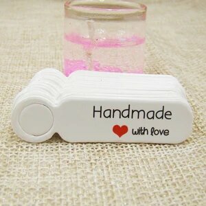 Бумажные подарочные этикетки 100 шт. Белый, white5x1.3cmhandmade