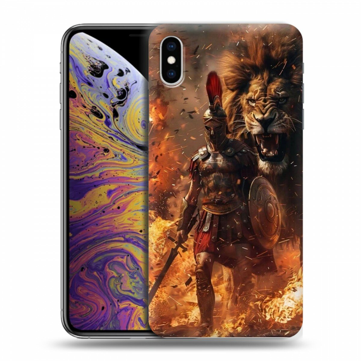Чехол для Iphone Xs Max с принтом для мужчин со Львом (Айфон Хс Мах)