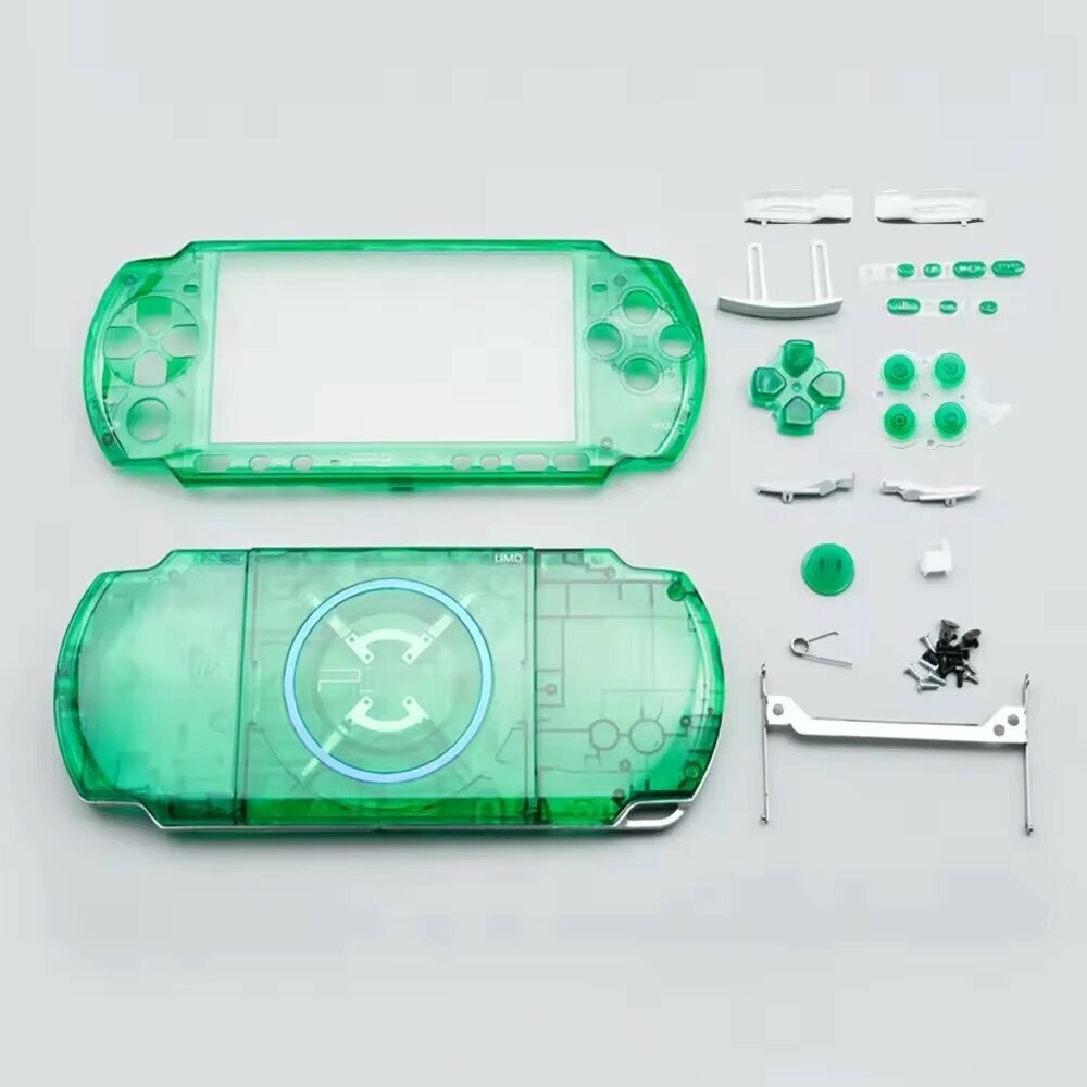 Замена корпуса для PSP 3000 Crystal Colors Зеленый, зеленый