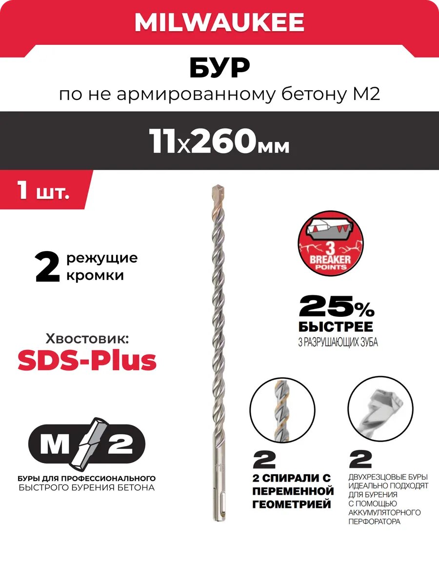 Бур SDS+ M2 11x260, 4932399329