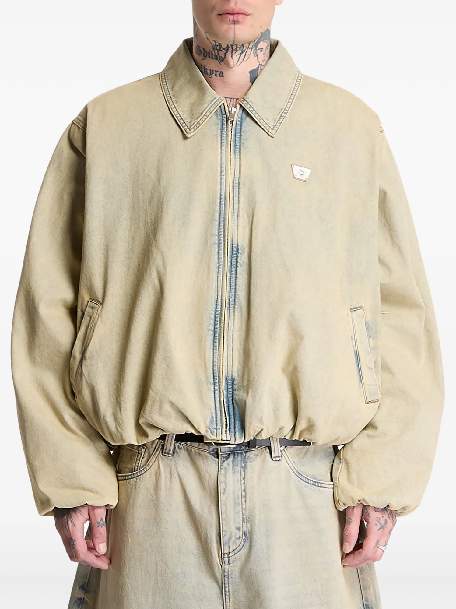 Куртка Sand-washed bomber denim jacket