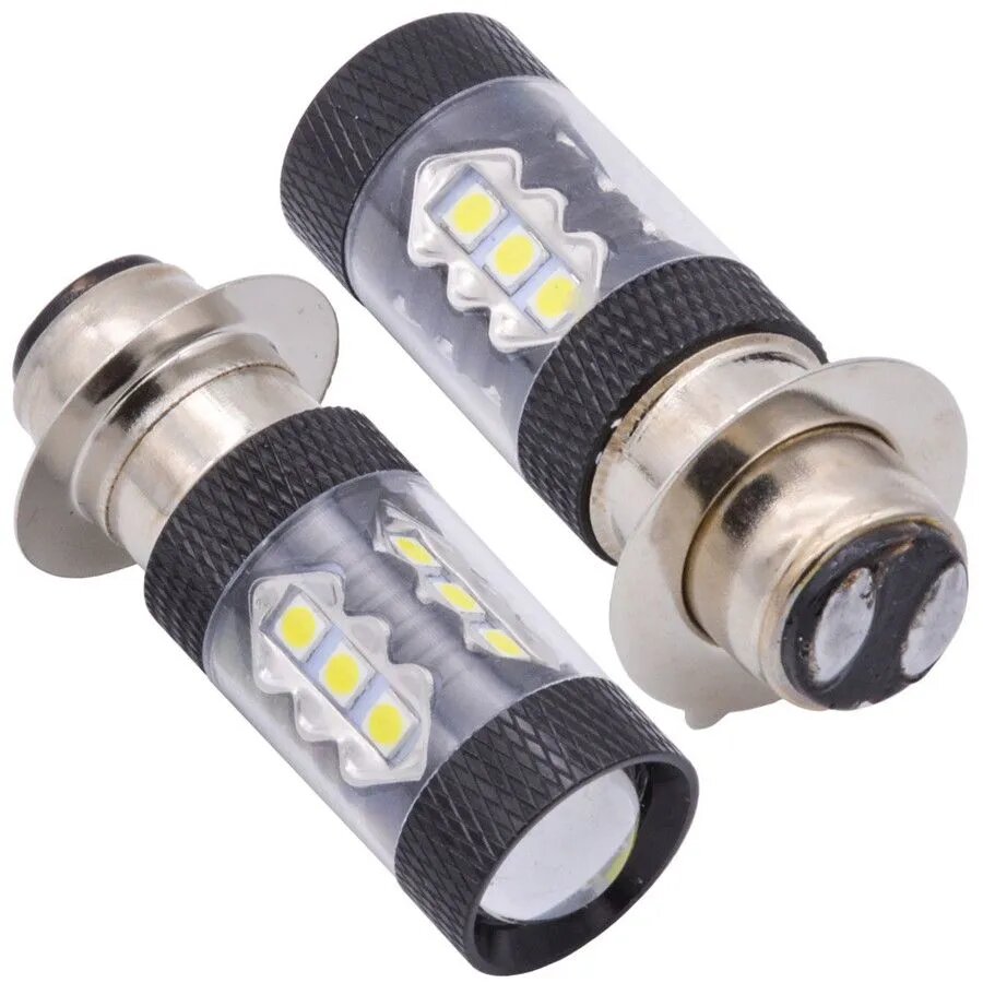 2x P15D P15D-25-1 H6M 6000 К 80 Вт 16 Светодиодный Проектор Фар Мотоцикла Hi/Lo Лампа