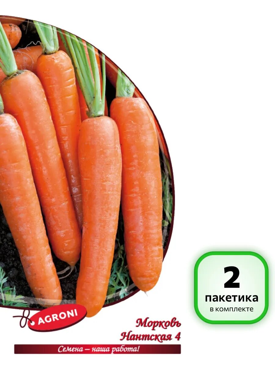 (2 шт.) - Семена Морковь Нантская 4 (2,0г)