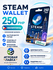 Карта пополнения Steam Wallet 250 PHP | Цифровой код