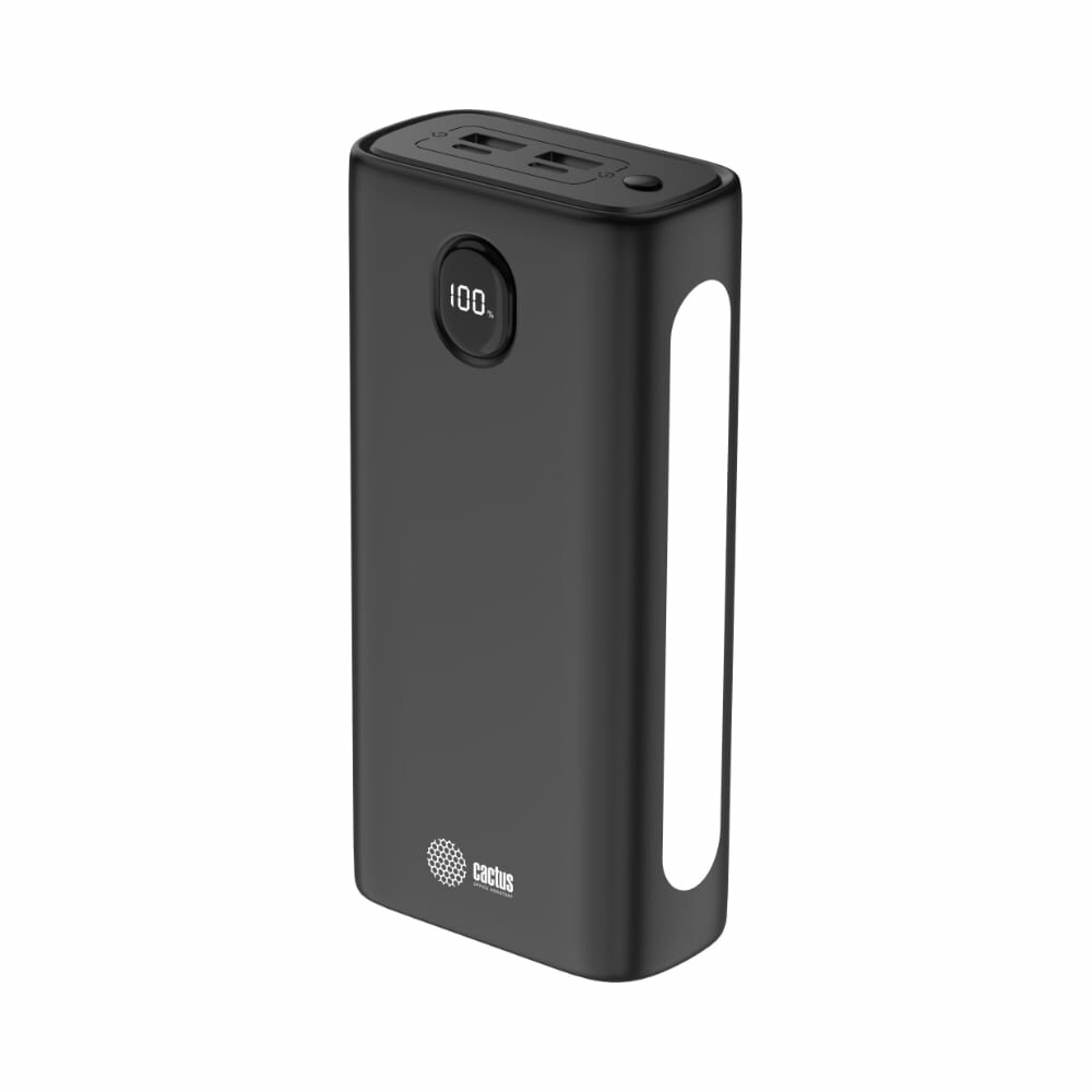 Мобильный аккумулятор CACTUS CS-PBFSJA-30000 30000mAh, 4.5A, 2xUSB-A/USB-C, черный 2032372