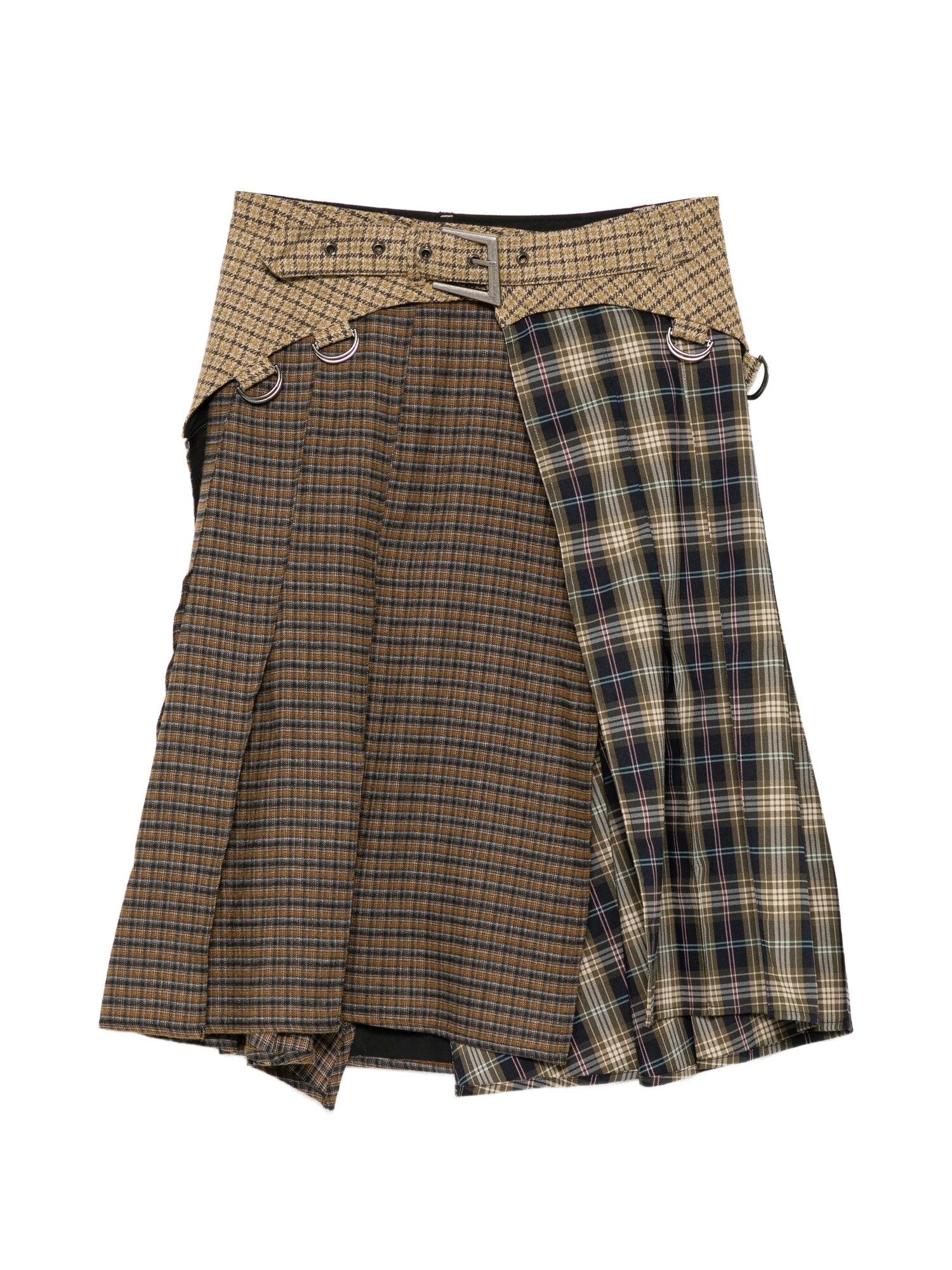 Юбка Check combo belted skirt