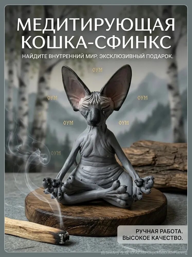 Фигурка для чайной церемонии серый X, высота 8 см, длина 6 см