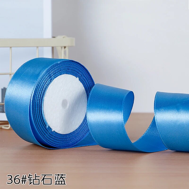 Атласные ленты Wusmart 10-12-15-20-25-40-50 мм Синий, Diamond Blue, 40mm