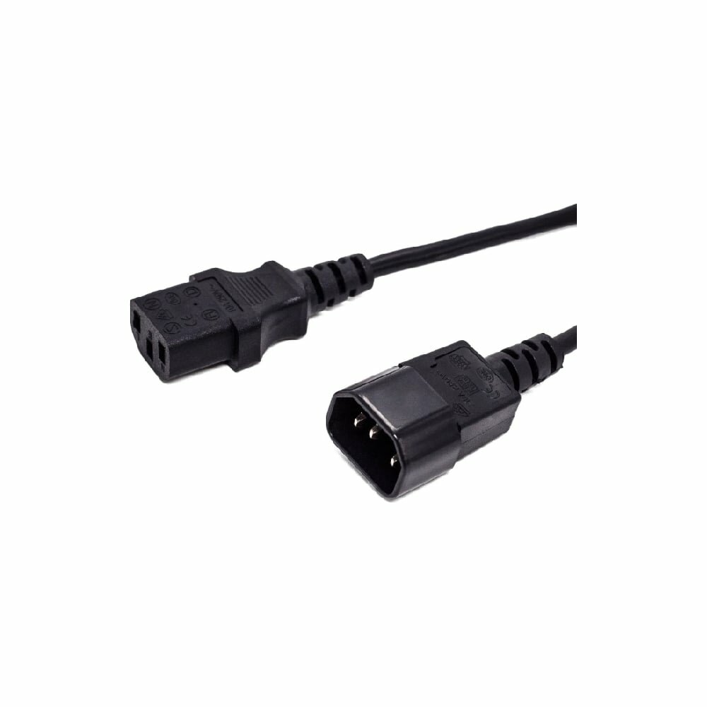 Кабель питания Filum с13- c14, 3x1 мм², 220в, 10a, чёрный, 1 м FL-PC16-C13-C14-1M