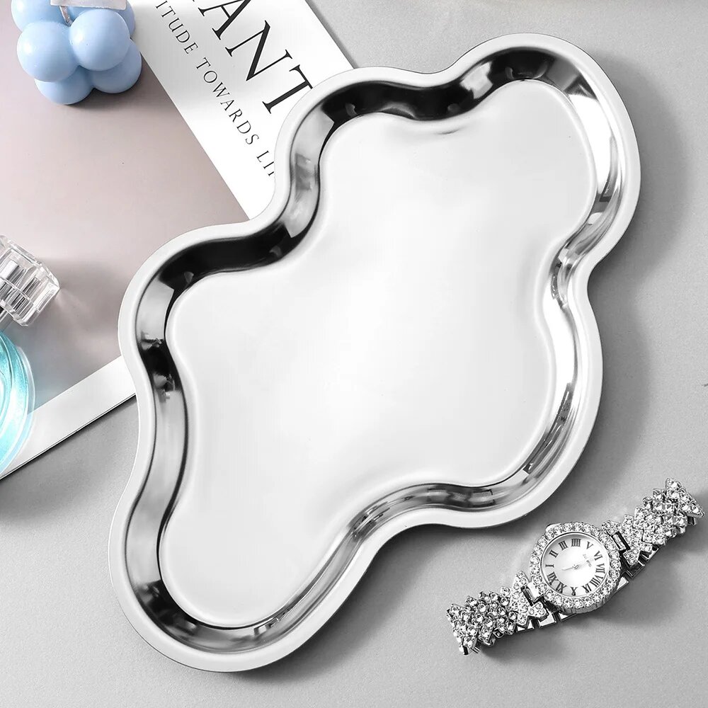 Поднос Fei Sifan в форме облака из нержавеющей стали Серебряный, Silver