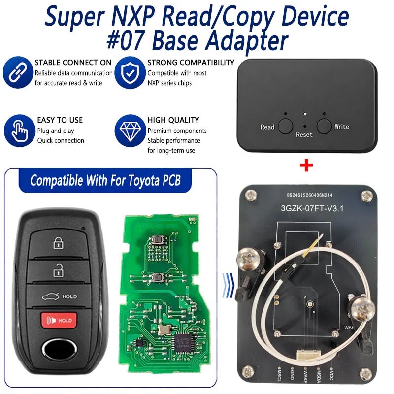 Устройство для чтения и копирования ключей Super NXP Killer 4 No.07 For Toyota, Only Base Adapter