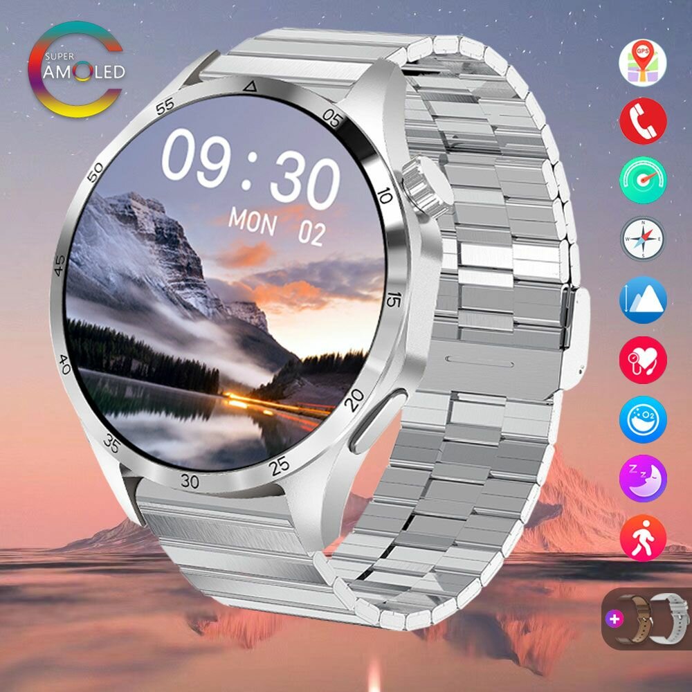 Умные часы Limited Edition 2024, Series 4 Pro Max,3 ремешка, 46mm, черный