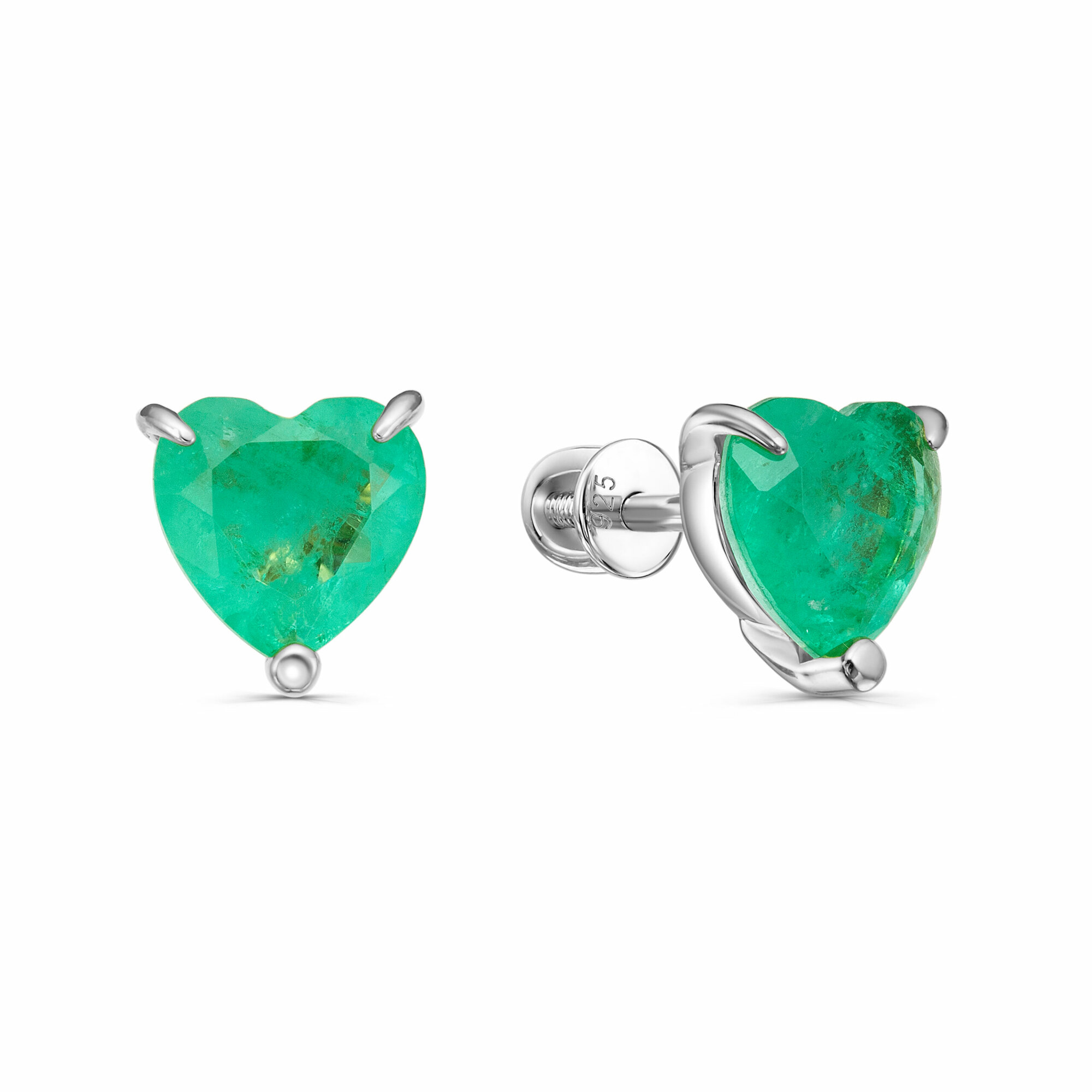 Серьги пусеты, серебро, 925 проба, алпанит