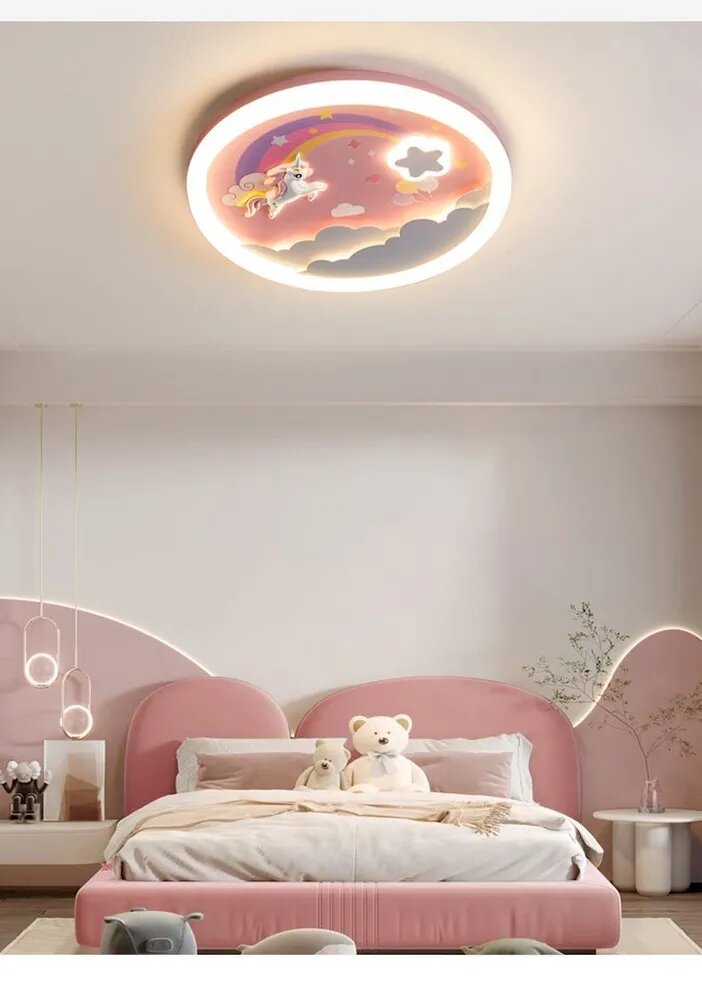 Потолочный светильник "Единорог" LED, 70 Вт, RGB, 500x500x60 мм, IP16, Китай