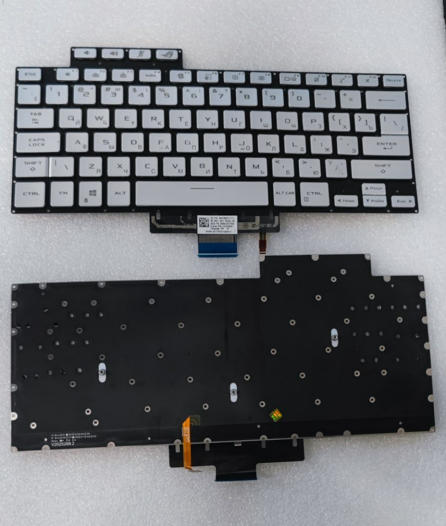Клавиатура для ноутбука Asus ROG Zephyrus G15 GA503, GU603, серая, без рамки, с подсветкой