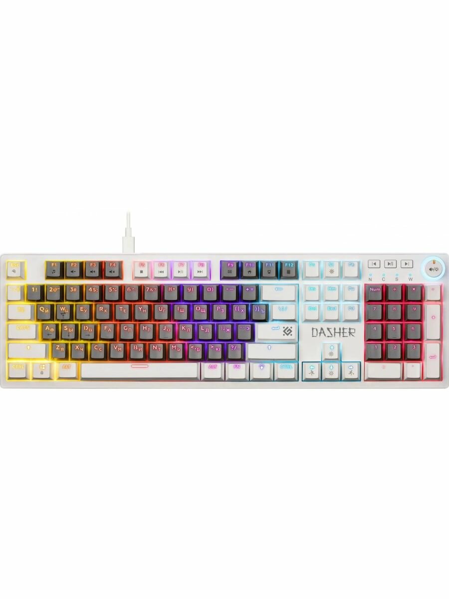 Клавиатура Defender GK-472 механическая серый USB Multimedia for gamer LED (45473) каб:1.5м