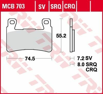 Колодки тормозные дисковые MCB703SV