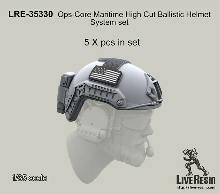 Шлем Ops-Core Maritime High Cut Ballistic Helmet System (5 шт.) (1/35) LiveResin LRE-35330
