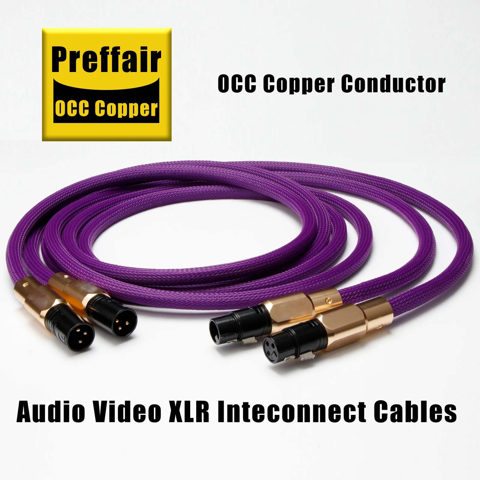 Аудиокабель Preffair HiFi X423 OCC медный XLR Female - XLR Male