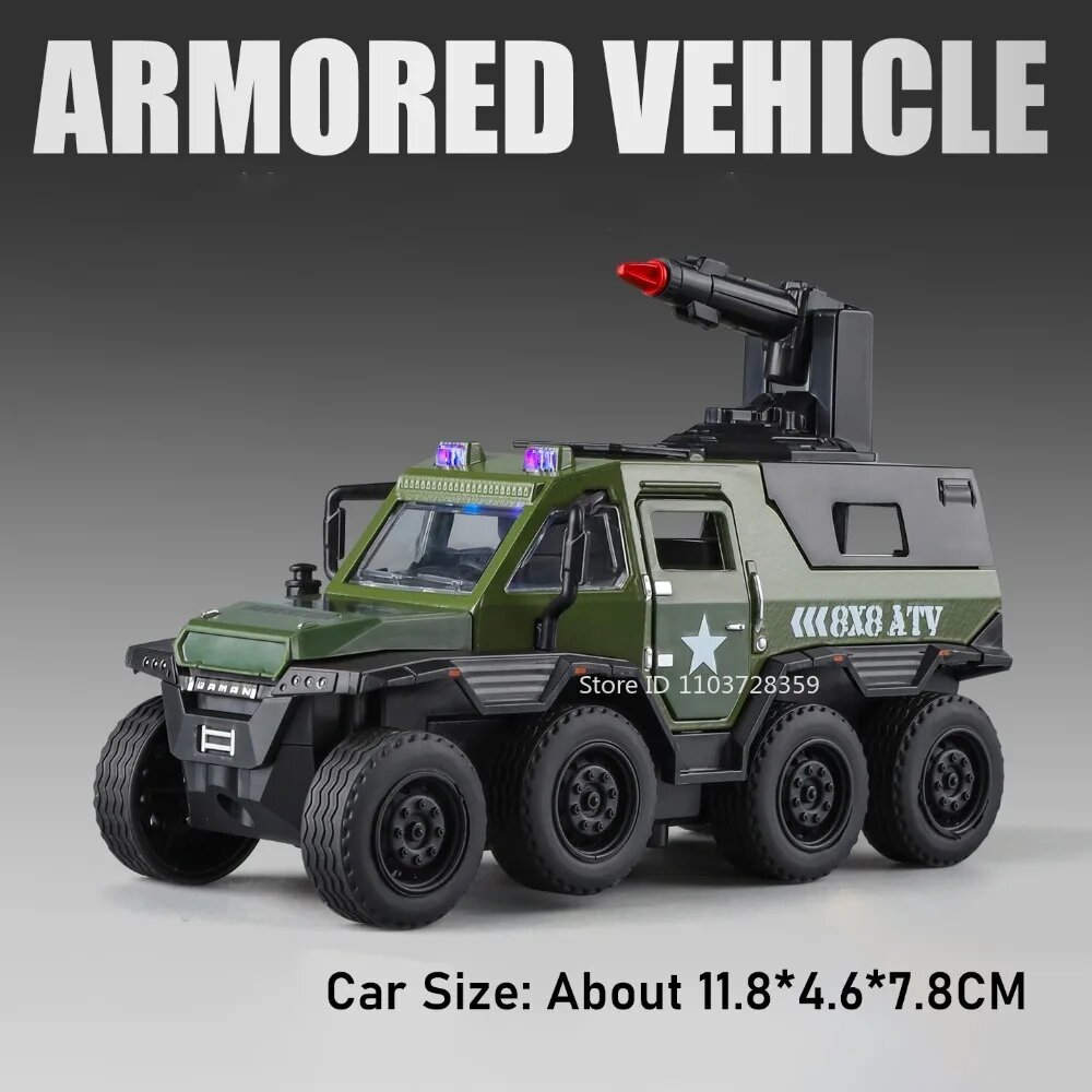 Модель бронированного автомобиля Conqueror 1:36 MINI AUTO Зеленый, Green