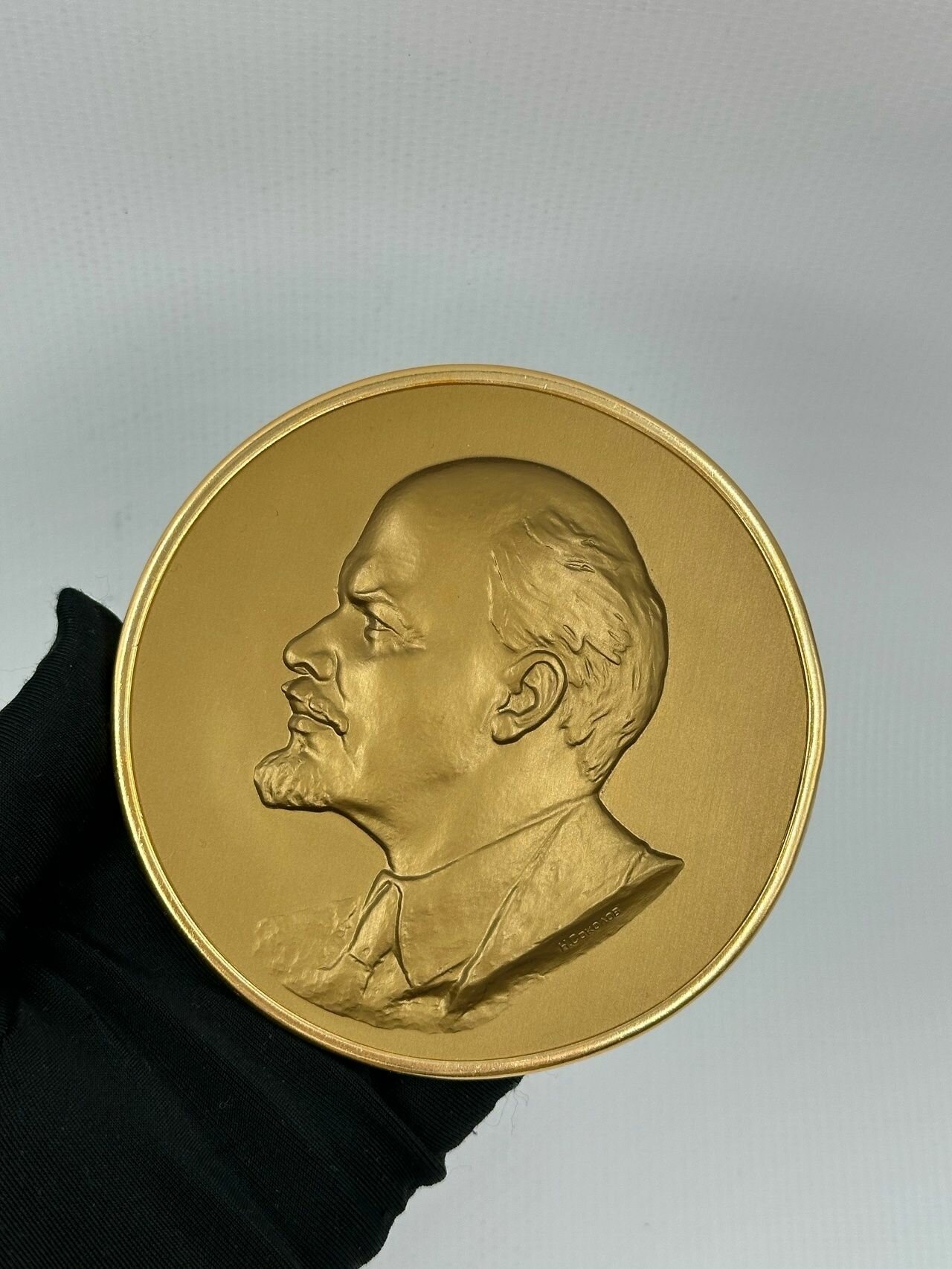 Медаль Настольная Ленин автор Н. Соколов ЛМД СССР Диаметр 10 см