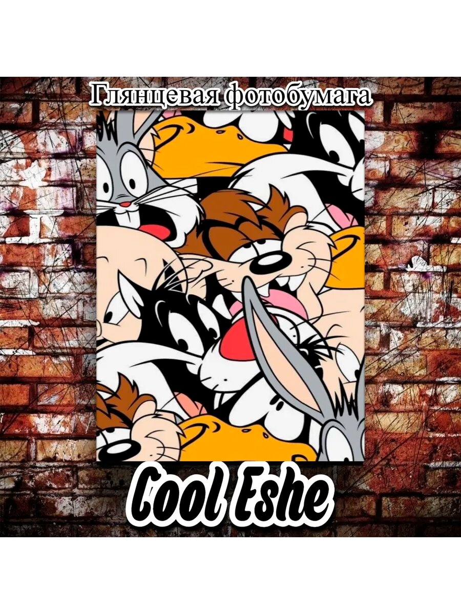 Постер "Looney Tunes, герои мультика" из коллекции "Мультфильмы" А4