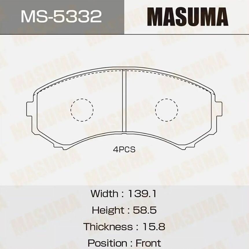 Колодки тормозные MITSUBISHI PAJERO 00- передн. MS5332